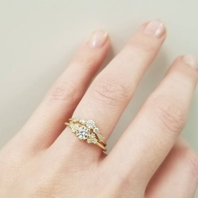 Simple Engagement Ring, Diamond Ring, Engagement Ring White Diamond ...