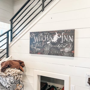 Hocus Pocus Sign Halloween Home Decor Spooky Witch Flying Broom Full ...