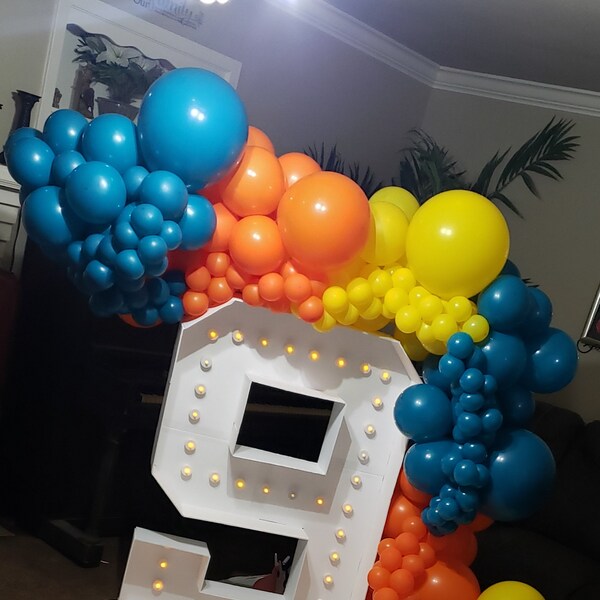 Square Number 9-all Sizes (1ft to 5ft)/mosaic From Balloons Marquee ...