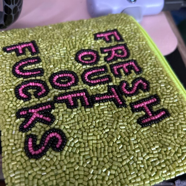 Preppy Coin Purse Beaded Bag Custom Purse Beaded Wallet Coin Pouch ...