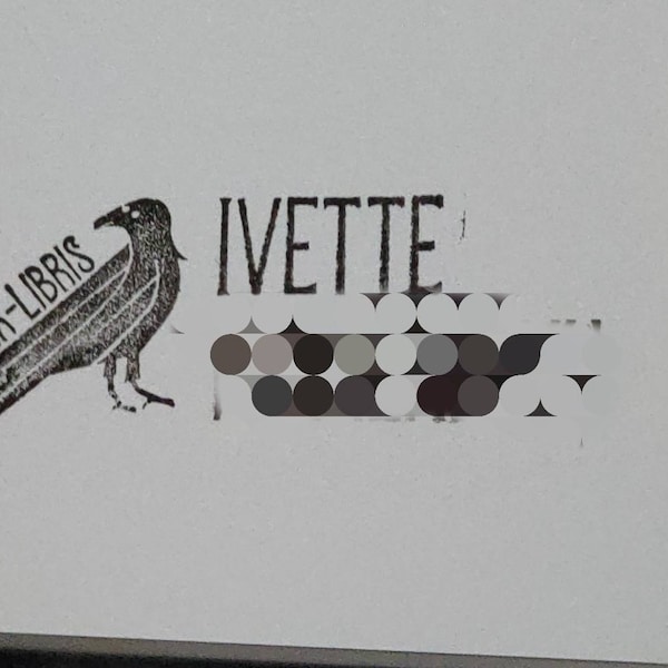 EX LIBRIS Gothic Crow Book Stamp - Custom Raven Bird Library Stamp ...