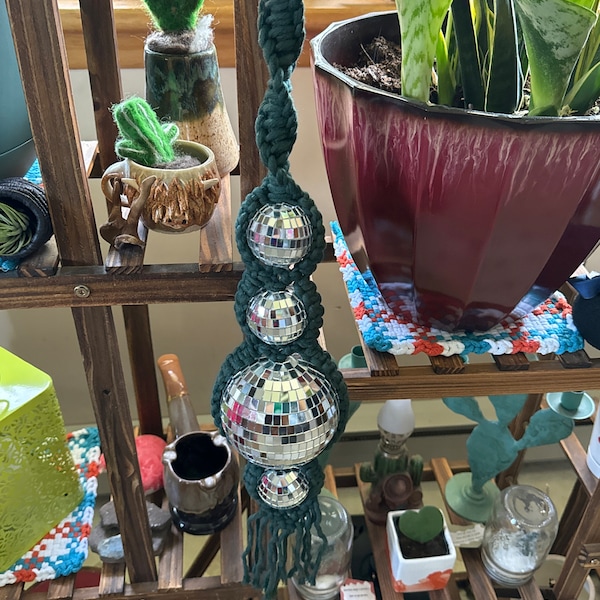 3 Tier Macrame Disco Spinner 464 Disco Hanger, Disco Decor, Disco ...