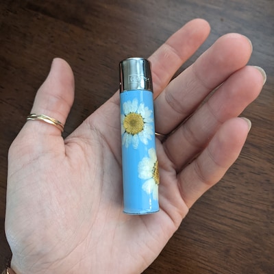 REAL FLOWER LIGHTER Green Real Pressed Flower Refillable Lighter With ...