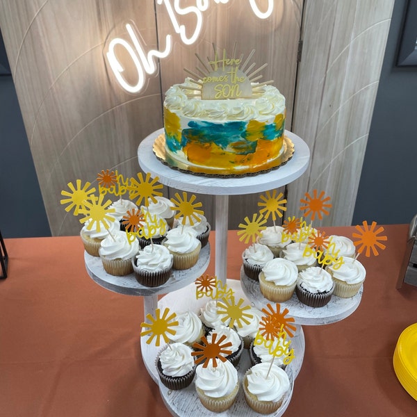 Here Comes the Son Cake Topper, Here Comes the Sun Cake Topper, Baby ...