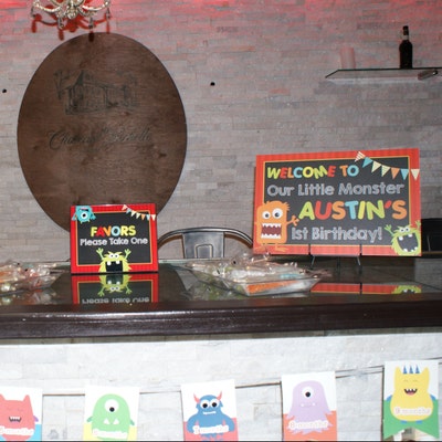 Monster Party Sign Monster Birthday Sign Monster Welcome - Etsy