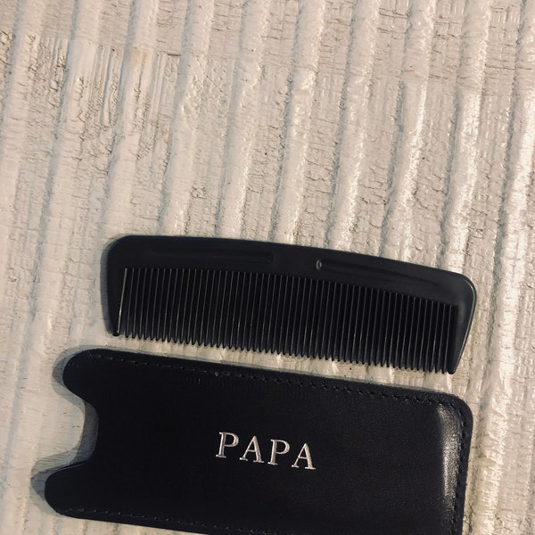 Handmade Personalised Leather Beard & Hair Comb Sheath - Anniversary ...
