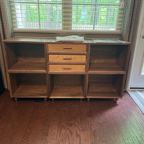 Solid Walnut Record Vinyl Storage Unit or End Table Bookcase Mid ...