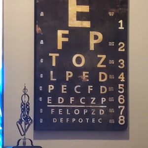 Vintage Eye Chart Retro Sign Doctor's Office Vision Test Rustic ...