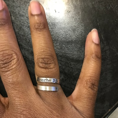 Personalized Bible Verse Wrap Ring, Silver Minimalist Wrap Ring, Custom ...