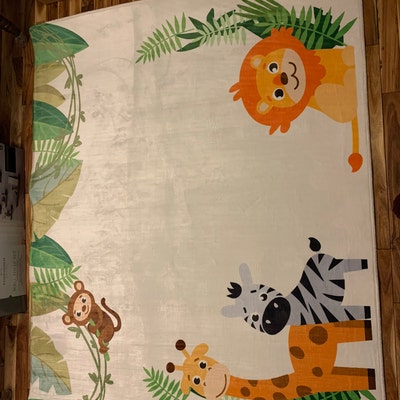 Personalized Safari Round Rug Jungle Monogrammed Playroom Mat - Etsy