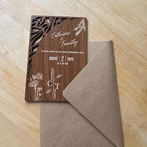 Luxury Rustic Wooden Wedding Invitation, Boho Wedding Invitation ...