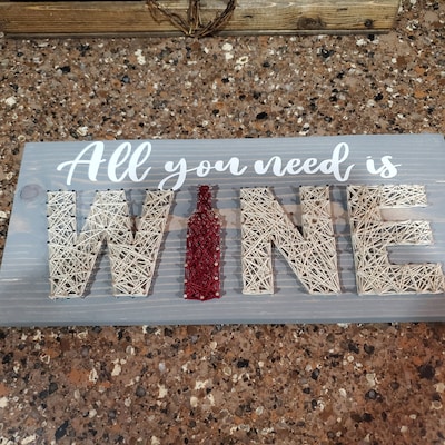 CUSTOM/PERSONALIZED Wine Sign Wine Decor Wood Sign Wood Decor String ...