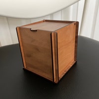 Laser Cut Box With Flip up Lid 3mm & 1/8 Wood Material 6x6x6 Cm to ...