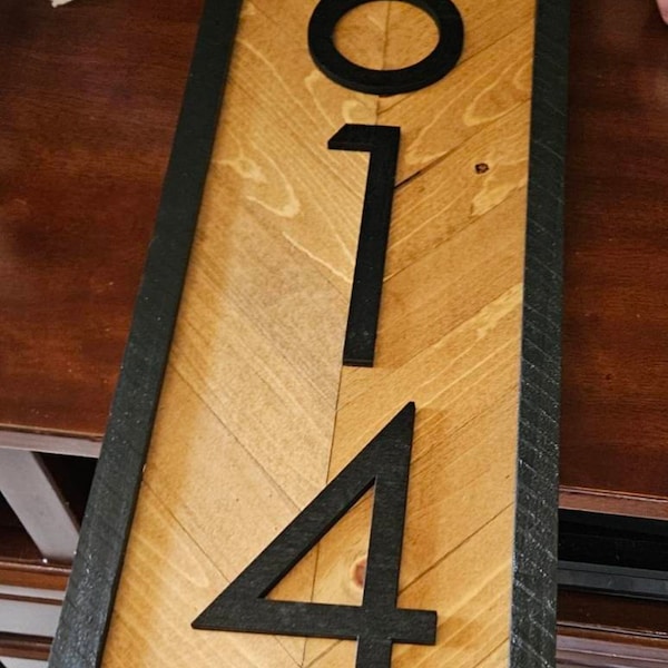 Personalized Wood Sign, House Numbers, Address Numbers, Modern House ...