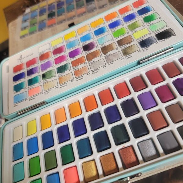 Artistro Watercolor Paint Set, 48 Vivid Colors in Portable Box - Etsy