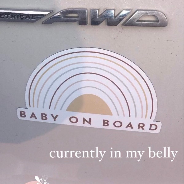 Surf Retro Aesthetic Baby on Board Car Magnet / Static Cling Safety ...