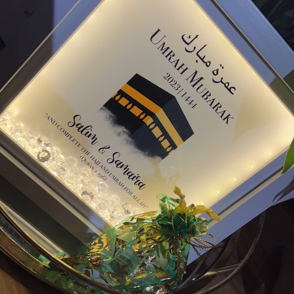Umrah Mubarak Gift. Muslim Gift. Personalised Umrah Gift. Light up ...