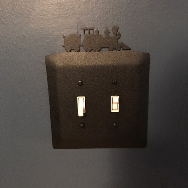 Coal Train Engine Locomotive Railroad Light Switch Double Plate Cover ...