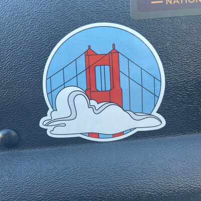 Karl the Fog Die Cut Sticker Golden Gate Bridge San Francisco SF Frisco ...