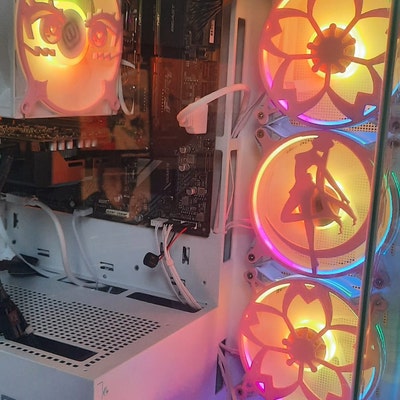 Kawaii Anime Eyes Dual Color Gaming Computer Fan Shroud / Grill / Cover ...