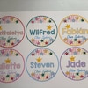 Back to School Round Name Tags, Printable Bright Student Name Tags ...