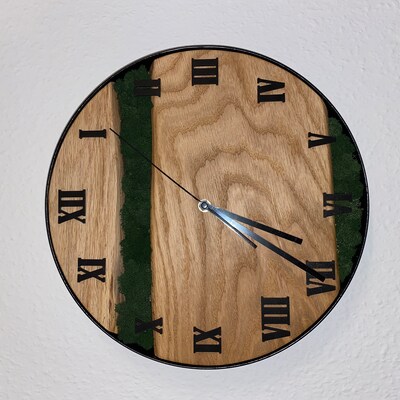 Large Oak Wood Wall Clock 50 Cm Handmade - Etsy