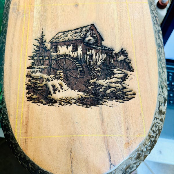 River Scene Laser Engrave Files Svg Png Dxf Eps Pdf Vector Graphic ...