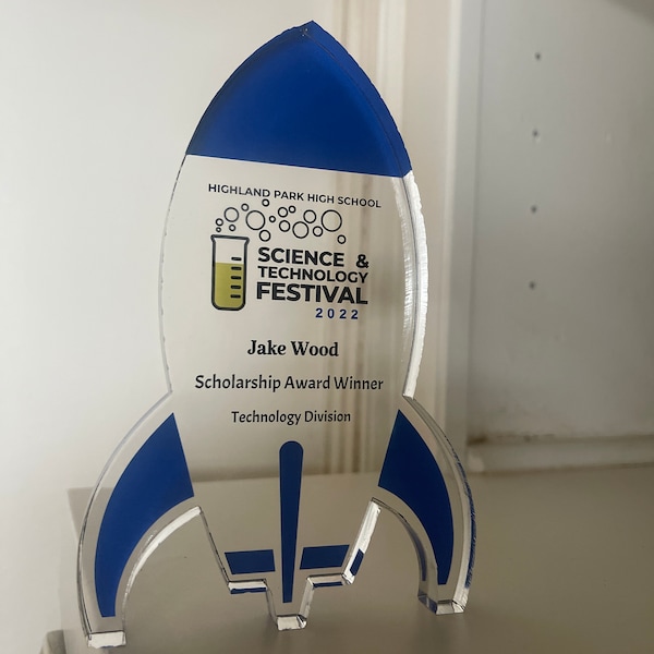 Rocket Trophy / Launch Award / Milestone Trophy / Tech Gift - Acrylic ...