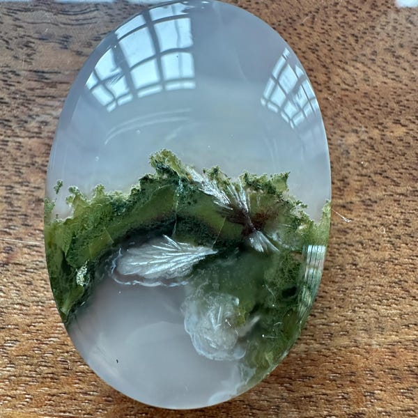 Genuine Scenic Moss Agate Cabochon, Unique Natural Stone Cabochon ...