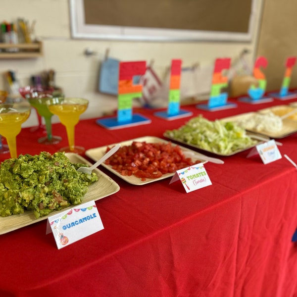 EDITABLE Mexican Dinner Food Signs | Mexican Fiesta Food Label Tents ...