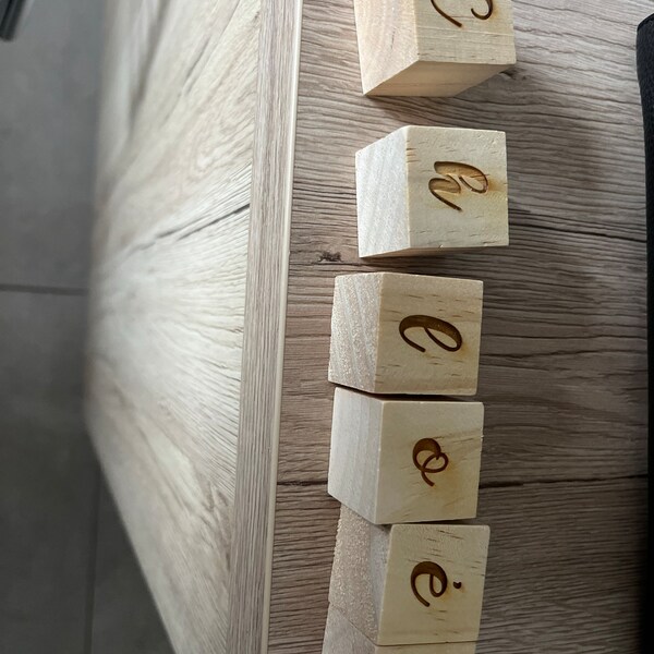 Personalized Wooden Cube - Wooden First Name Cube - Personalized 4 Cm ...