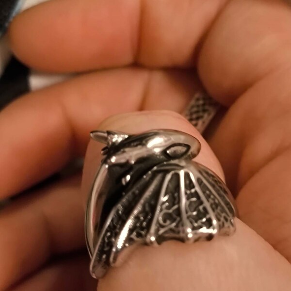 Gothic Runes Viking Engraved Ring, Dimple Encaved Pattern Ring, Black ...