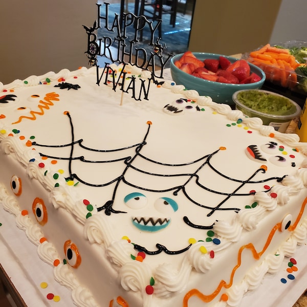 Halloween Happy Birthday Cake Topper/halloween Birthday/halloween Cake ...