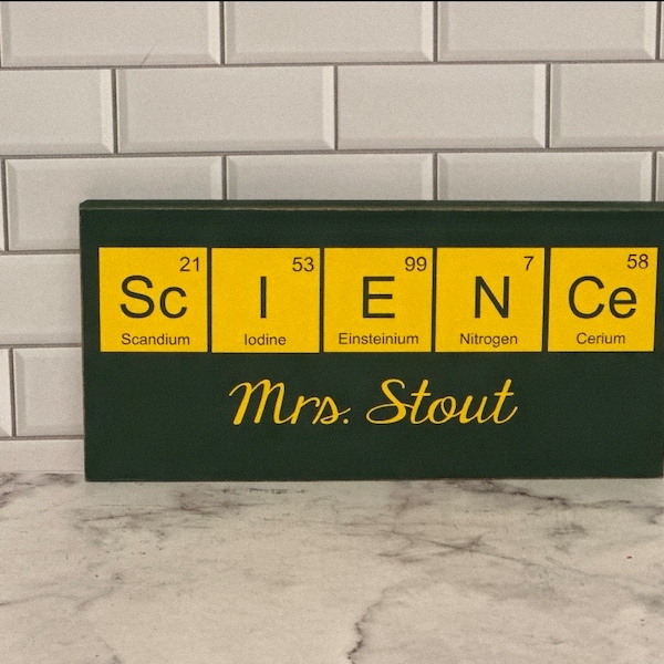Science Teacher Gift ~ Teacher Desk Name Plate Periodic Table ~ Science ...