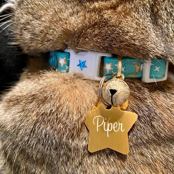 Engraved Star Dog or Cat Tag for Small Pets - Etsy