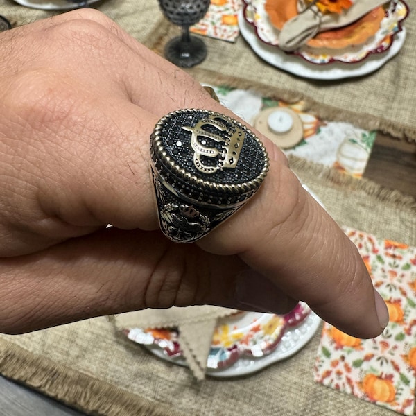 Onyx Stone Men Ring,roulette Ring,onyx Ring Mens,men Jewelry,poker Ring ...