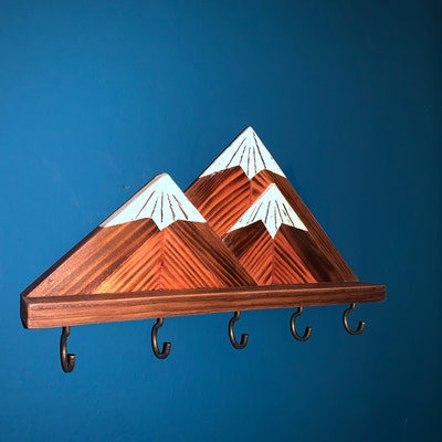 Mountain Key Holder/ Key Hanger for Wall/ Key Rack Shelf With Hooks ...
