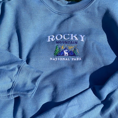Rocky Mountain National Park Sweatshirt, Stars Colorado Embroidered ...