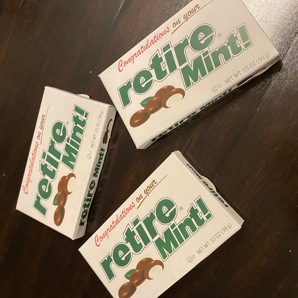 Retirement "retire Mint" Printable Cover for Junior Mints Box, Sign - Etsy