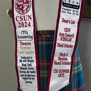 Military Graduation Stole Design Your Own Custom Embroidered Satin ...