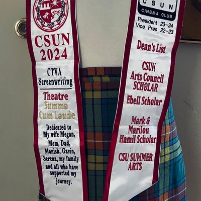 Military Graduation Stole Design Your Own Custom Embroidered Satin ...