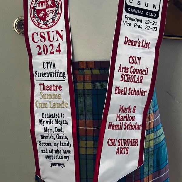 Design Your Own Graduation Stole - Custom Embroidered Satin Graduation ...