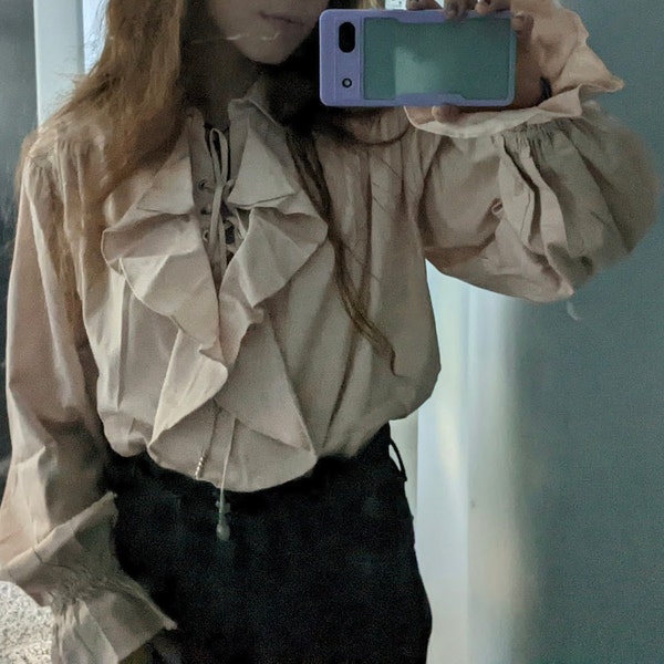 Linen Pirate Shirt / Poet Blouse / Prince Renaissance Blouse ...