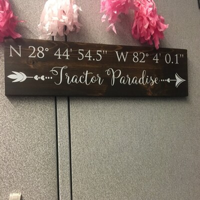 Personalized Wedding Gift GPS Sign Custom Coordinates Sign Wedding ...