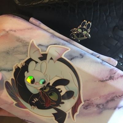 Yin and Yang Hard Enamel Pin, HTTYD, Nightfurry and Lightfurry, Gold ...