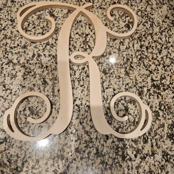 Precision Cut Vine Wood Monogram Letter (LC-01) - Back40life - Etsy