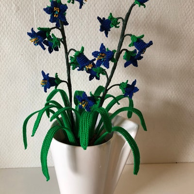 Crochet Bluebell Flower Pattern Photo Tutorial Floral Arrangement - Etsy