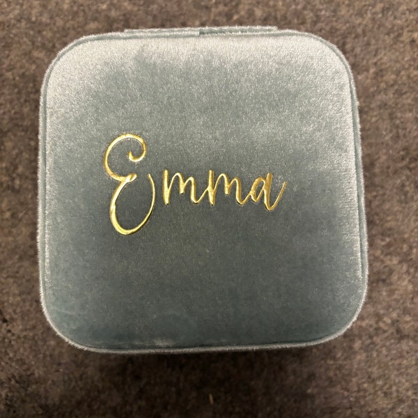 Personalized Velvet Jewelry Box,initials & Name Travel Jewelry Case ...