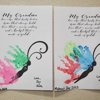 DIY Birthday Gift From Kids for Grandma - Butterfly Handprint - INSTANT ...