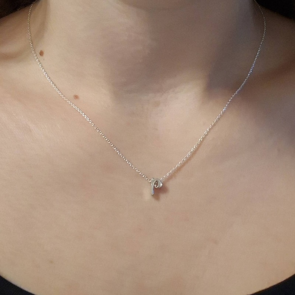 Tiny Cursive Initial Necklace, Children Necklace, Lowercase Initial ...